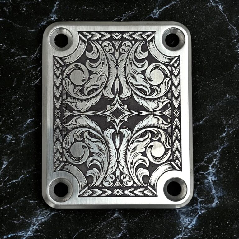 Decorative 4 Bolt Neck Plate for Fender Guitars - Deep Engraved ...